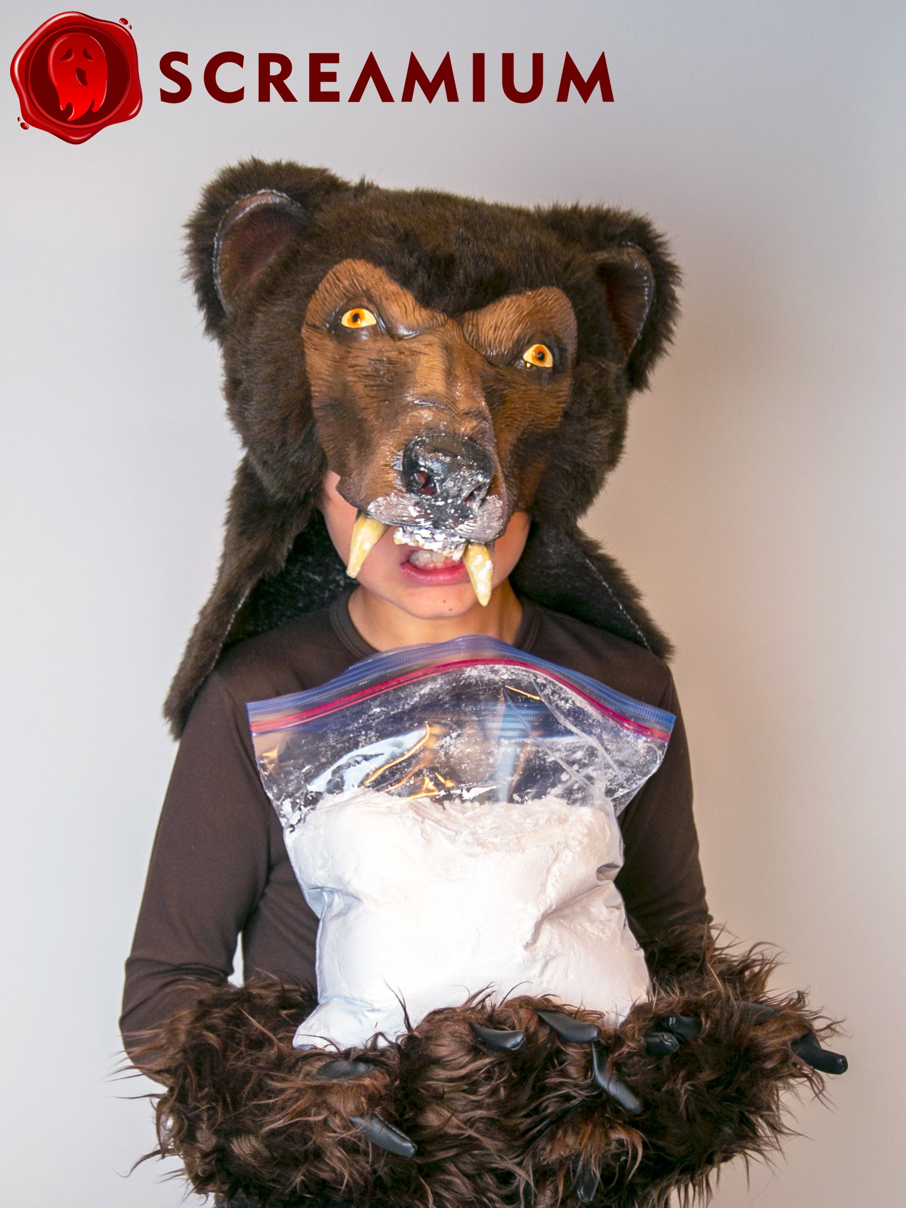Cocaine Bear Costume - Brown Bear Helmet and Paws – SCREAMIUM